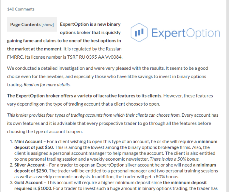 ExpertOption - Blogs reviews and comments