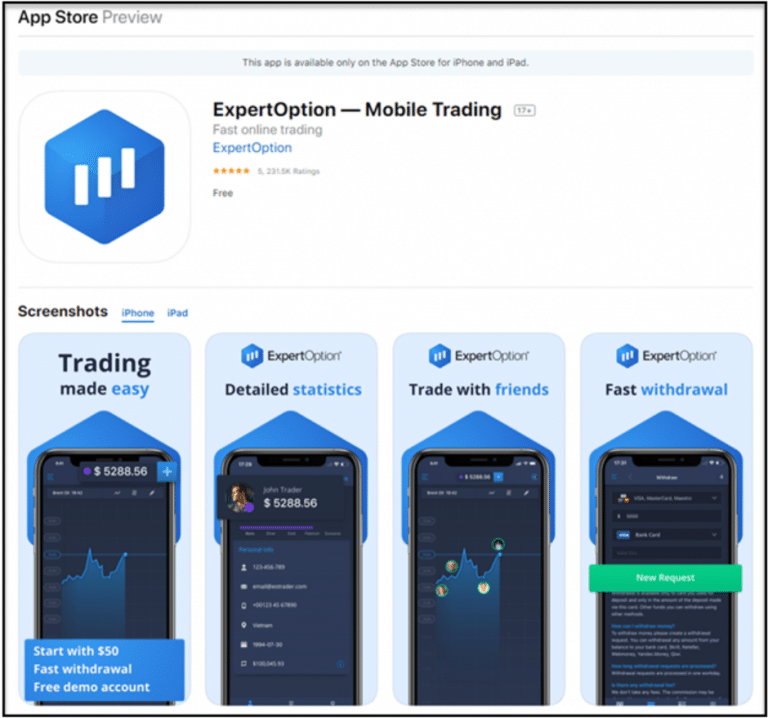 ExpertOption - Mobile Application